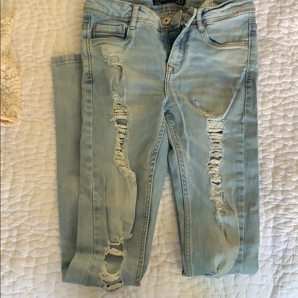 Zara | Jeans | Zara Ripped Skinny Jeans | Poshmark